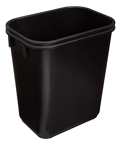 AmazonCommercial 3 Gallon Commercial Office Wastebasket, Black, 2-Pack