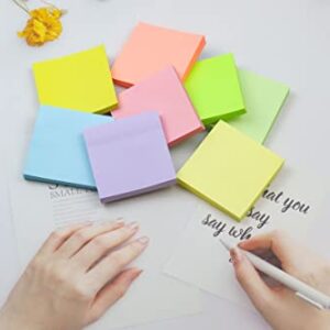 (8 Pack) Sticky Notes 3 x 3 in, Pastel Colorful Super Sticking Power Memo Post Stickies Square Sticky Notes for Office, Home, School, Meeting, 83 Sheets/pad