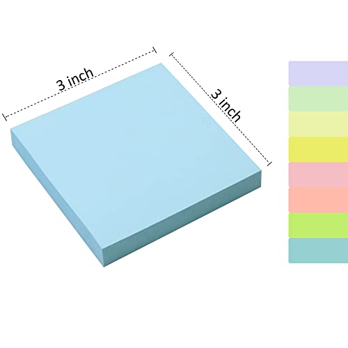 (8 Pack) Sticky Notes 3 x 3 in, Pastel Colorful Super Sticking Power Memo Post Stickies Square Sticky Notes for Office, Home, School, Meeting, 83 Sheets/pad