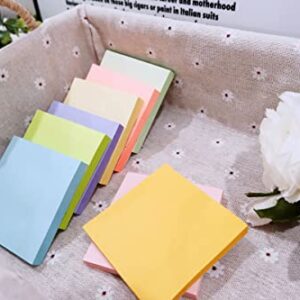 (8 Pack) Sticky Notes 3 x 3 in, Pastel Colorful Super Sticking Power Memo Post Stickies Square Sticky Notes for Office, Home, School, Meeting, 83 Sheets/pad