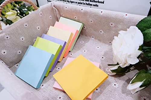 (8 Pack) Sticky Notes 3 x 3 in, Pastel Colorful Super Sticking Power Memo Post Stickies Square Sticky Notes for Office, Home, School, Meeting, 83 Sheets/pad