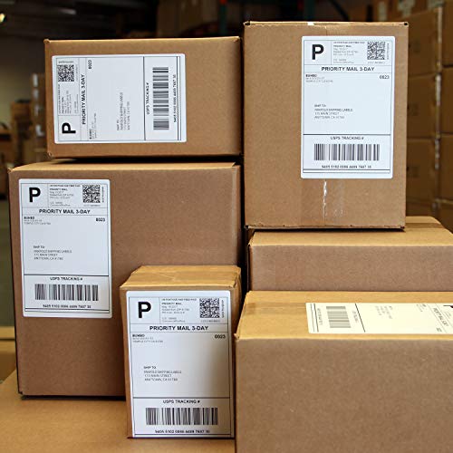 Buhbo 4" x 6" Direct Thermal Shipping Label (500 Fanfold Labels) - Rollo Compatible - Commercial Grade White