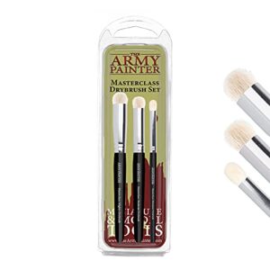 the army painter masterclass: drybrush set – hobby brush set with brushes in three sizes for advanced and professional techniques for tabletop roleplaying, boardgames, and wargames miniature painting