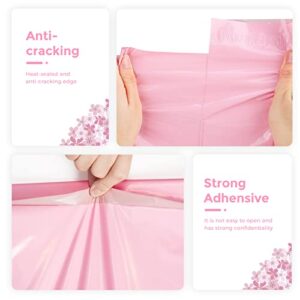 Metronic Poly Mailers 10X13 100 Pack, Strong Adhesive Shipping Envelopes for Clothing, Medium Shipping Bags for Small Businesses, Waterproof Mailers Poly Bags for Shipping, Packages Bags Sakura Pink