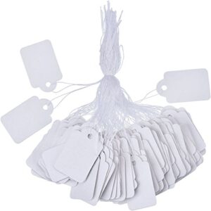 white marking tags price tags price labels display tags with hanging string, 500 pack (35 x 22 mm)