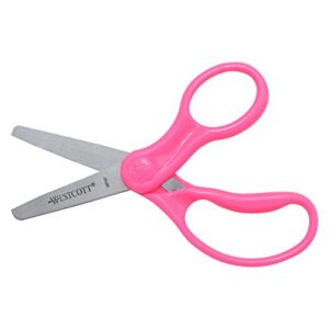 Westcott 16454 Right- and Left-Handed Scissors, Kids' Scissors, Ages 4-8, 5-Inch Blunt Tip, Assorted, 6 Pack