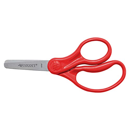 Westcott 16454 Right- and Left-Handed Scissors, Kids' Scissors, Ages 4-8, 5-Inch Blunt Tip, Assorted, 6 Pack