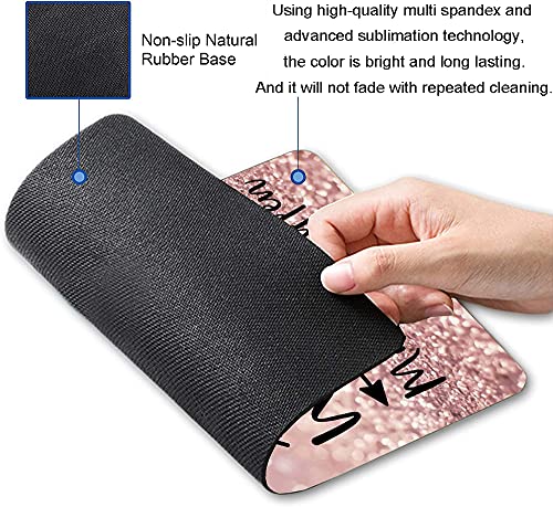 Inspirational Quote Mouse Pad, Stay Positive Work Hard and Make It Happen Motivational Mouse Pad for Women, Square Waterproof Mouse Pad Non-Slip Rubber Base MousePads for Office Laptop