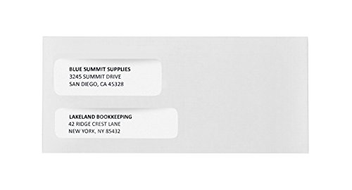 500 No. 9 Flip and Seal Double Window Security Envelopes - Designed for Quickbooks Invoices and Business Statements with Self Seal Flip Press and Seal Flap -Number 9 Size 3 7/8 Inch X 8 7/8 Inch