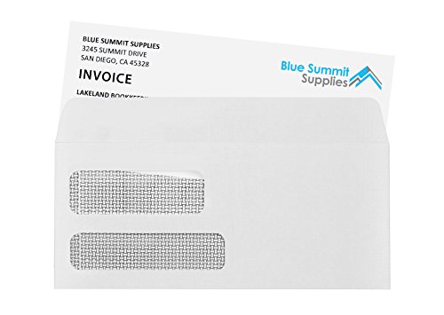 500 No. 9 Flip and Seal Double Window Security Envelopes - Designed for Quickbooks Invoices and Business Statements with Self Seal Flip Press and Seal Flap -Number 9 Size 3 7/8 Inch X 8 7/8 Inch