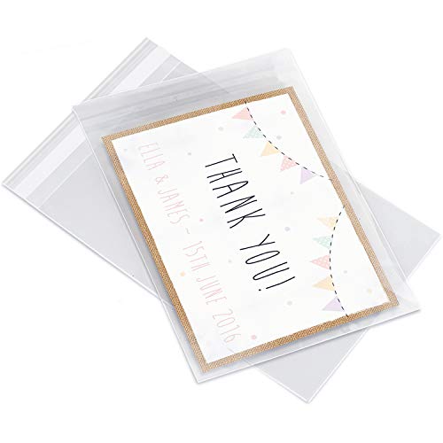 Pack It Chic - 5” X 7” (200 Pack) Clear Resealable Polypropylene Bags - Fits 5X7 Prints, Photos, A2 A4 A6 Cards & Envelopes - Self Seal