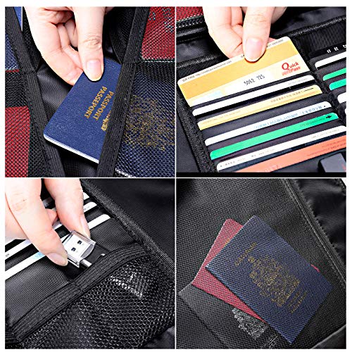 ENGPOW File Organizer Bags,Fireproof Document Bag with Money Bag,Home Office Travel Safe Bag with Lock,Multi-Layer Portable Filing Storage for Important File Passport Certificates Legal Documents