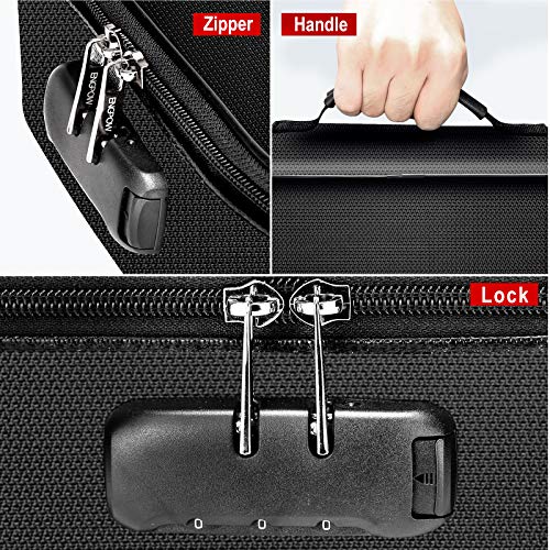 ENGPOW File Organizer Bags,Fireproof Document Bag with Money Bag,Home Office Travel Safe Bag with Lock,Multi-Layer Portable Filing Storage for Important File Passport Certificates Legal Documents