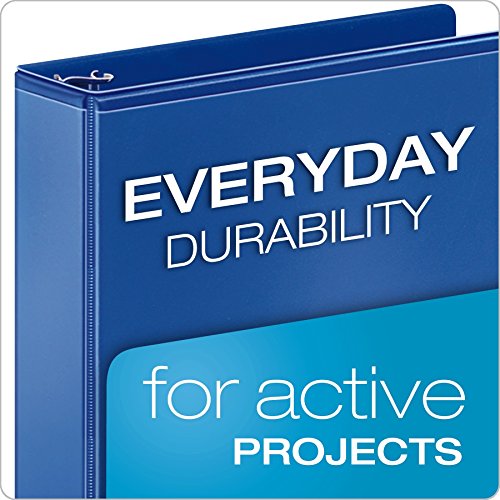 Cardinal Economy 3 Ring Binder, 1 Inch, Presentation View, Blue, Holds 225 Sheets, Nonstick, PVC Free, 4 Pack of Binders (79511)