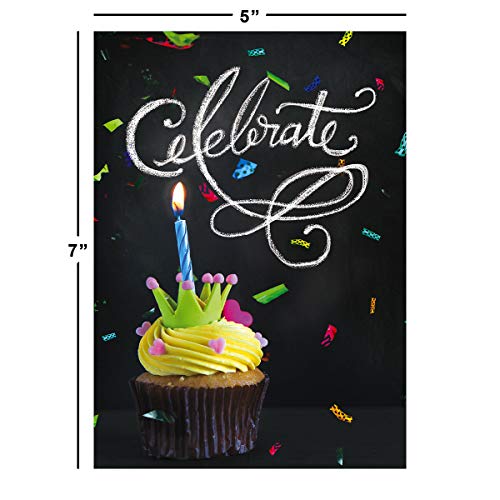 Current Bright Blackboard Birthday Greeting Card Value Pack – Set of 18 (9 Designs), Large 5 x 7 inches, Envelopes Included