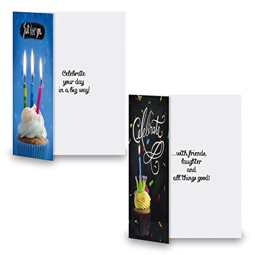 Current Bright Blackboard Birthday Greeting Card Value Pack – Set of 18 (9 Designs), Large 5 x 7 inches, Envelopes Included