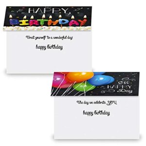 Current Bright Blackboard Birthday Greeting Card Value Pack – Set of 18 (9 Designs), Large 5 x 7 inches, Envelopes Included