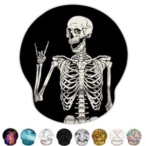 britimes ergonomic mouse pad with wrist support black human skeleton non-slip rubber base mousepad for home office gaming working computers laptop easy typing & pain relief