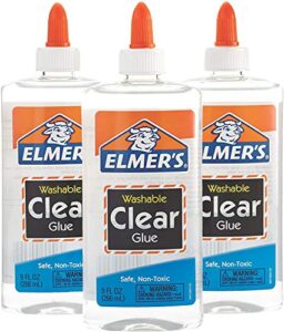 liquid school glue, clear, washable, pack of 3-1