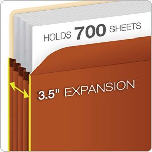 Pendaflex Expanding File Pockets, Letter Size, Redrope, 3.5" Expansion, Reinforced with DuPont™ Tyvek® Material, Redrope, 25 per Box (1524E-OX)