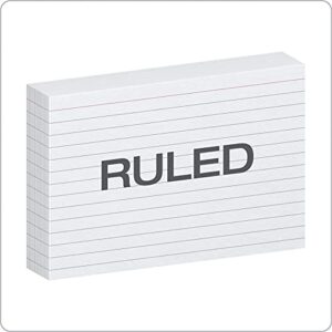 Oxford Index Cards, 500 Pack, 4x6 Index Cards, Ruled on Front, Blank on Back, White, 5 Packs of 100 Shrink Wrapped Cards (40178)