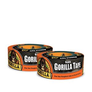 gorilla black duct tape, 1.88″ x 12 yd, black, (pack of 2)