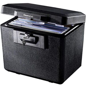 sentrysafe fireproof safe box with key lock, safe for files and documents, 0.61 cubic feet, 13.6 x 15.3 x 12.1 inches, 1170