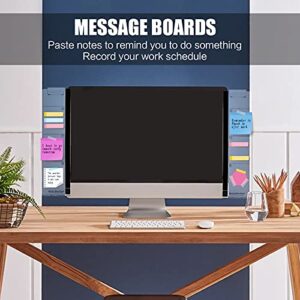 Multifunction Computer Monitor Memo Board - Transparent Computer Side Panel Memo Creative Monitor Side Panel with Phone Holder Suitable for Office Home Desktop (Left and Right) 1 Set