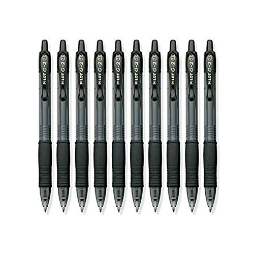 Pilot G2 Retractable Gel Ink Roller Ball Pens, Bold Point Black 10-PACK(31237)