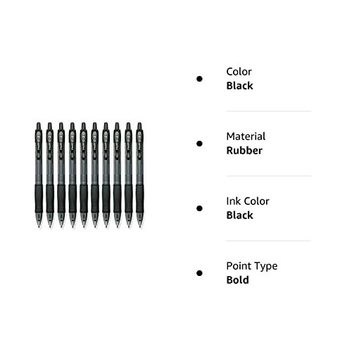 Pilot G2 Retractable Gel Ink Roller Ball Pens, Bold Point Black 10-PACK(31237)