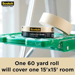 Scotch Contractor Grade Masking Tape, Tan, Tape for General Use, Multi-Surface Adhesive Tape, 0.94 Inches x 60.1 Yards, 9 Rolls