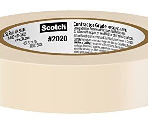 Scotch Contractor Grade Masking Tape, Tan, Tape for General Use, Multi-Surface Adhesive Tape, 0.94 Inches x 60.1 Yards, 9 Rolls