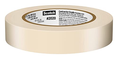 Scotch Contractor Grade Masking Tape, Tan, Tape for General Use, Multi-Surface Adhesive Tape, 0.94 Inches x 60.1 Yards, 9 Rolls