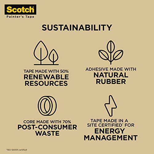 Scotch Contractor Grade Masking Tape, Tan, Tape for General Use, Multi-Surface Adhesive Tape, 0.94 Inches x 60.1 Yards, 9 Rolls