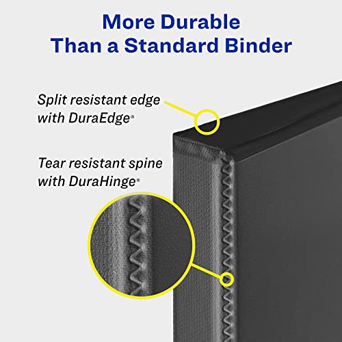 Avery Heavy-Duty View 3 Ring Binder, 3" One Touch Slant Rings, Holds 8.5" x 11" Paper, 1 Black Binder (05600)