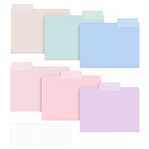 Mr. Pen- Pastel Poly File Folders, 1/3 Cut Tab, 6 Pack, Letter Size, Colored File Folders, Letter File Folders, Color Folders, Office File Folders, Office Supplies File Folders, File Folder