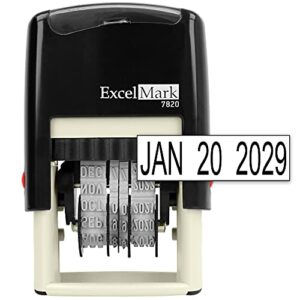 excelmark 7820 self-inking rubber date stamp – great for shipping, receiving, expiration and due dates (black ink)