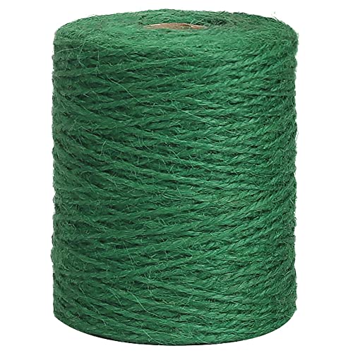 Vivifying Green Garden Twine, 656 Feet 2mm Natural Jute Twine String for Climbing Plants, Tomatoes, Floristry, Gift Wrapping, Crafts