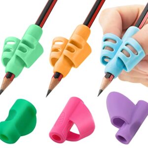 Stylo Pack of 6 Pencil Grips for Kids Handwriting, Perfect Pencil Holders for Kids Home Schooling and Preschool - Writing Tools for Kids, Assorted Pen Grips, Christmas Gifts