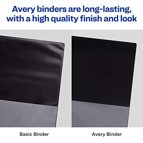 Avery Durable View 3 Ring Binder, 1/2 Inch Slant Rings, 4 Black Binders (05736)