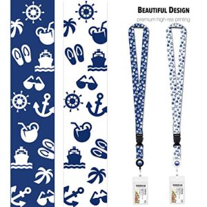 Cruise Lanyard for Ship Cards | 2 Pack Cruise Lanyards with ID Holder, Key Card Retractable Badge & Waterproof Ship Card Holders