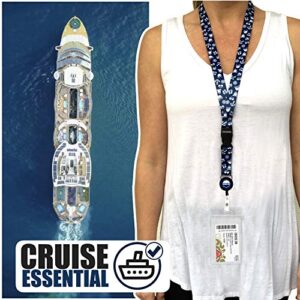 Cruise Lanyard for Ship Cards | 2 Pack Cruise Lanyards with ID Holder, Key Card Retractable Badge & Waterproof Ship Card Holders