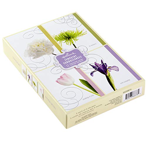 Hallmark Assorted Sympathy Cards (Flowers, 12 Cards and Envelopes)