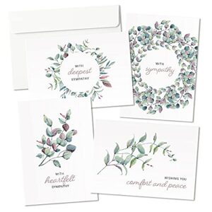 sympathy cards with envelopes – 24 pre-scored and double-sided watercolor condolence cards – perfect mix of expression and sympathy to send to friends and family (watercolor)