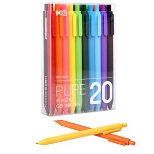 retractable gel pens, 20 assorted colors