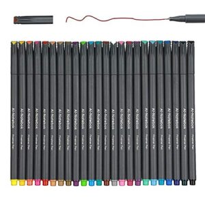 ai-natebok fineliner color pens set, 0.38mm fine tip pens, porous fine point makers drawing pen, perfect for writing in bullet journal and planner, 24 assorted colors