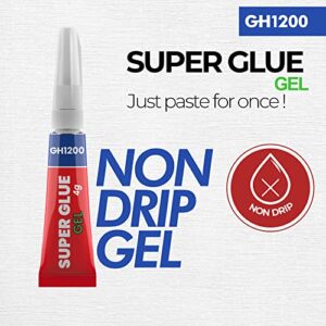 4Gx 5 Value Pack Super Glue Gel All Purpose with Anti Clog Cap. Super Fast & Strong Adhesive Superglue, Cyanoacrylate Glue for DIY Crafts and Many More