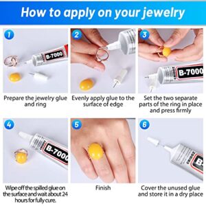 B7000 Jewelry Glue Clear for Rhinestone, Cridoz 3.7 fl oz Craft Adhesive Glue with Precision Tip Multi Function Fabric Glue for Metal Stone Graduation Photo Charms Nail Art Bead Jewelry Wood Glass