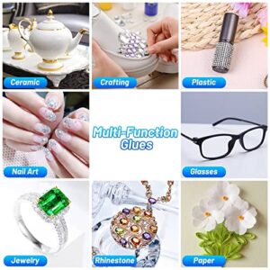 B7000 Jewelry Glue Clear for Rhinestone, Cridoz 3.7 fl oz Craft Adhesive Glue with Precision Tip Multi Function Fabric Glue for Metal Stone Graduation Photo Charms Nail Art Bead Jewelry Wood Glass