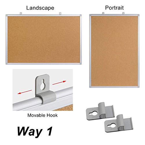 Board2by Cork Board Bulletin Board 36 x 48, Silver Aluminium Framed 4x3 Corkboard, Office Board for Wall Cork, Large Wall Mounted Notice Pin Board